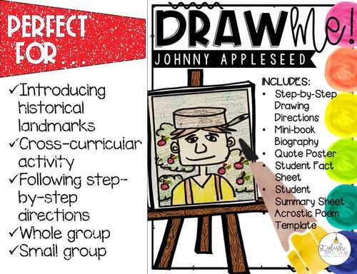 Draw Me! Johnny Appleseed Directed Drawing by Stylish In Elementary