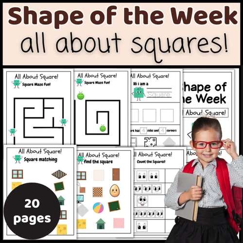 Shape of the Week: All About Squares! by Little Minds Books | TPT