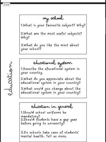 ESL speaking cards | 24 discussion cards, 72 Questions by DominikaR