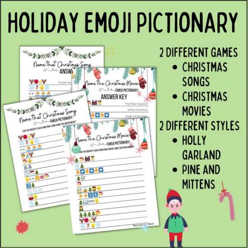 Emoji Pictionary Christmas Party Game | Holiday Emoji Quiz | Songs & Movies