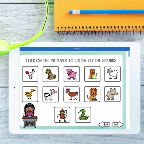 Auditory Memory | Animal Sounds Boom Deck by Little Beacon | TpT