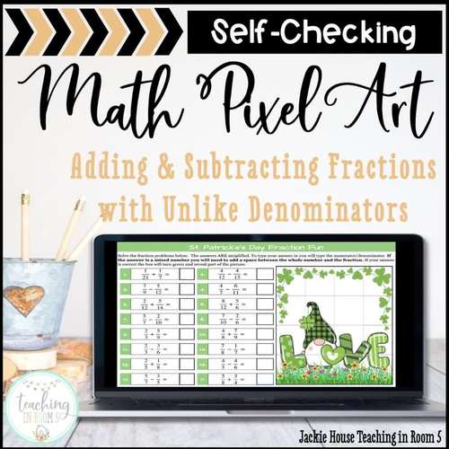 Digital Pixel Art Fraction Bundle by Teaching in Room 5 | TPT