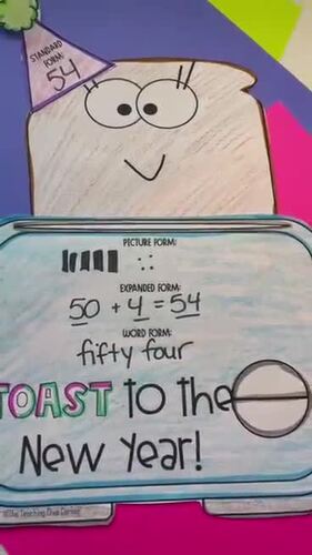 New Year Math Place Value Craft by The Teaching Diva Corner | TPT