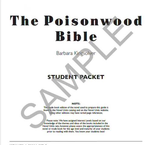 The Poisonwood Bible Novel Units® Student Packet Novel Study | TPT