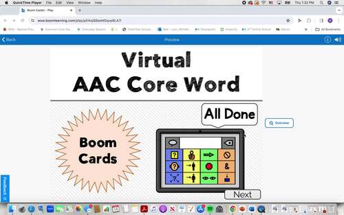 Month 1 Core Word of the Week AAC Boom Cards™ More All Done Want Don't