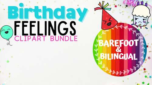 Birthday Emotions Clipart Bundle | 5 Feelings Clipart Set | SEL ...