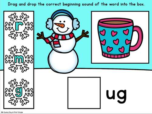 Winter Beginning Sounds for Google Slides™ by A Sunny Day in First Grade