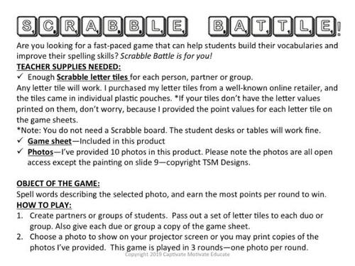 SCRABBLE BATTLE! A fast-paced vocabulary-building, spelling, and review ...