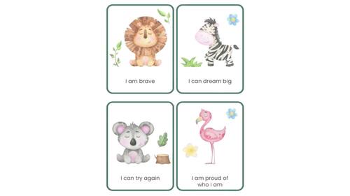 Animal Affirmation Cards – 32 Positive Affirmations for Kids + 4 Blank ...