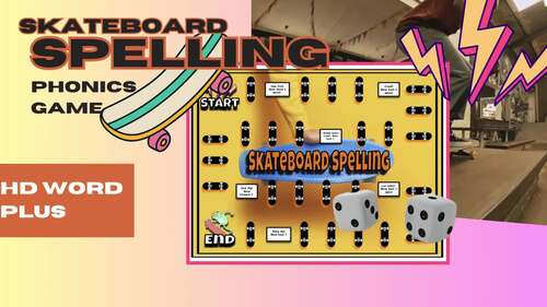 Schwa Skateboard Spelling and Phonics Game Activity HD Word Plus Unit 6 RGR