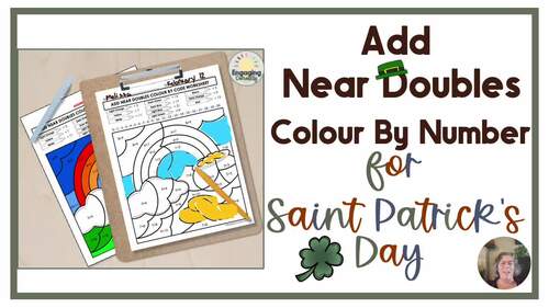 St Patrick Add Near Doubles Color by Number Coloring Worksheets for ...