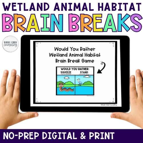 Wetlands Habitat Printable Animal Yoga Pose Cards Would You Rather ...