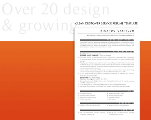 Customer Service Resume Template, Call Center Resume Word, Google Doc ...