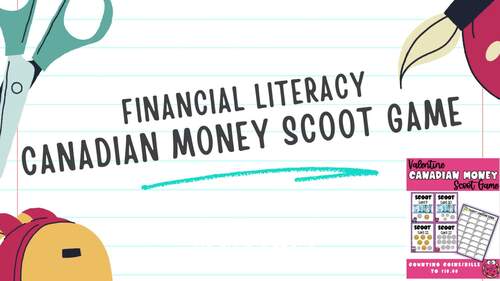Valentine Scoot Canadian Money Math Game by Elementary Teacher Toolkit