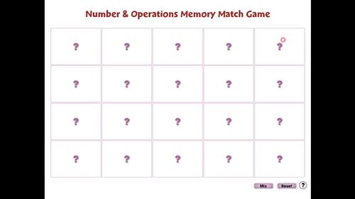 Five Strands of Math: Memory Match Game - MAC Gr. 6-8 by CCP Interactive