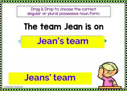 Boom Cards Grammar 3rd GRADE : Singular & Plural Possessive Nouns