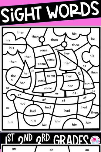 THANKSGIVING TURKEY COLOR BY CODE SIGHT WORDS 1ST 2ND 3RD GRADE BUNDLE