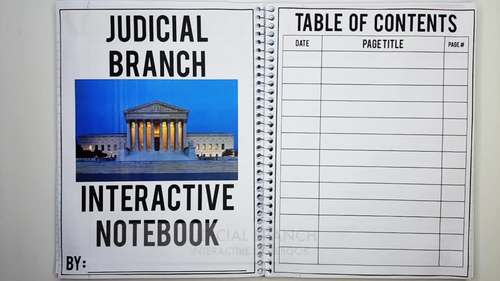 Judicial Branch Interactive Notebook Graphic Organizers US Government