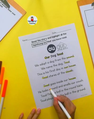 Diphthong Reading Comprehension Passage by The Joy in Teaching | TPT