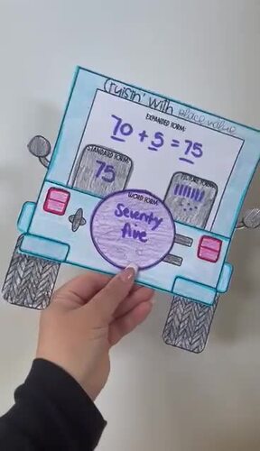Math Place Value Craft Safari Truck by The Teaching Diva Corner | TPT
