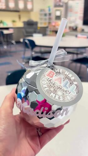 End of the Year Disco Ball Cup Bottle Student Gift Label | Student Gift ...