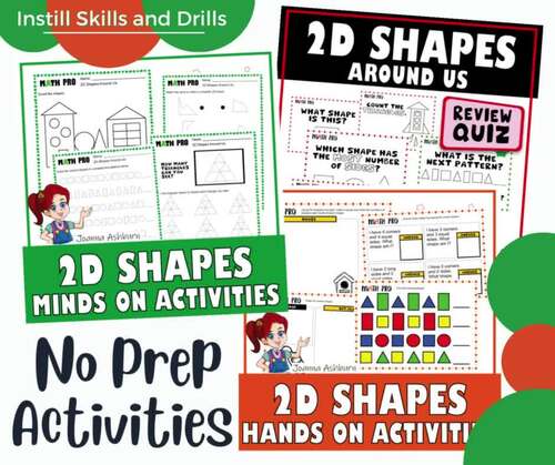 2D Shapes Math Center Activities and Enrichment Worksheets BUNDLE