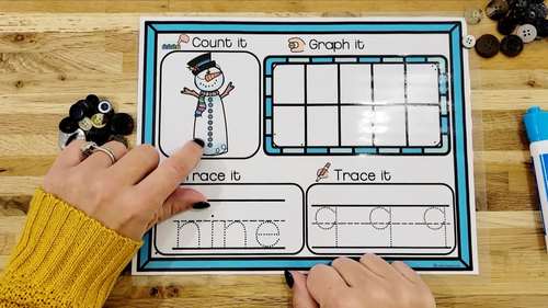 Winter SNOWMAN Counting Mats | Math Centers Preschool Kindergarten # 0-10