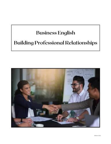 Business English: Building Professional Relationships - Lesson Plan