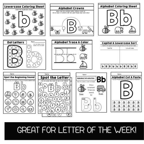 Alphabet Bundle-Letter of the Week Activities-Preschool & Kinder