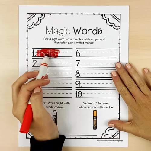 Sight Word Practice Games by Move Mountains in Kindergarten | TPT