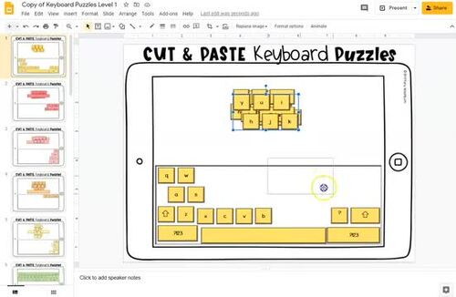 Digital Keyboard Puzzles Google Slides Drag and Drop Keyboards | TPT