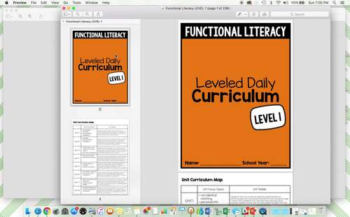 Functional Literacy Leveled Daily Curriculum {LEVEL 1} by The Autism Helper