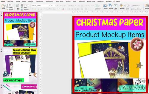 Nativity Style Mockup Paper Christmas Product Festive Scene by Teach Elite