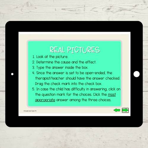 Cause and Effect in Real Pictures and Texts Speech Therapy No Prep Boom ...