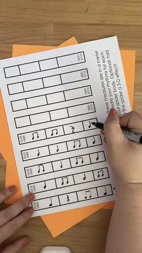 Halloween Spider Rhythm Craft Elementary Music Centers Sub Plans Activities