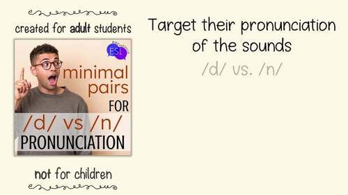 D vs. N Minimal Pairs – Pronunciation Presentation & Activities for ...