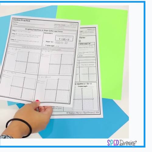 Graphing Linear Equations Slope Intercept Form Guided Notes Practice ...