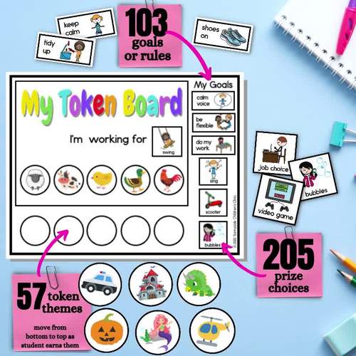 Token Board Reward Chart with First Then Schedule Board | TPT