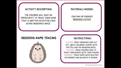 Preschool Literacy Centers: Fall Animals | TPT