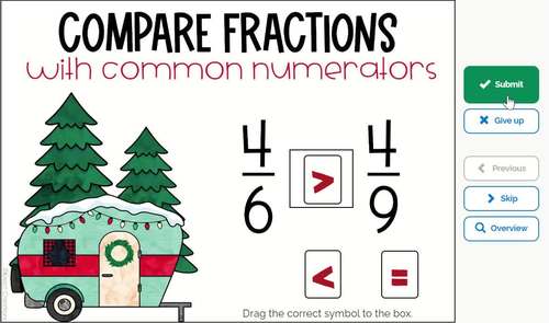 Comparing Fractions Boom Cards - Common Numerators and Benchmark ...