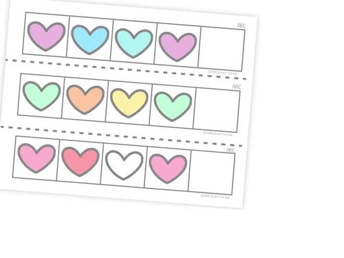 Valentine's Day Pattern Recognition Preschool Activities Kindergarten ...