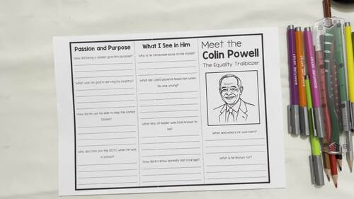 Colin Powell Black History Month Craft Research Project Activities