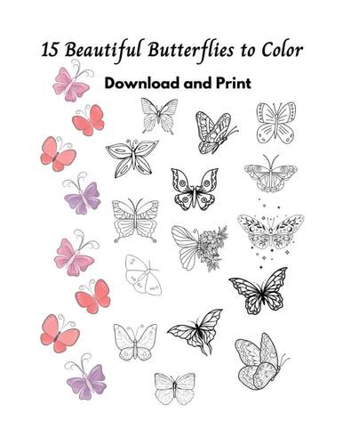 Beautiful Butterflies, 15 Coloring Pages Plus/Butterflies to Color