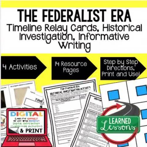 American History Timeline & Writing Colonial Era-Reconstruction Bundle