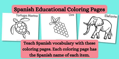 Spanish Activities Bundle to Teach Spanish Vocabulary with Games and More