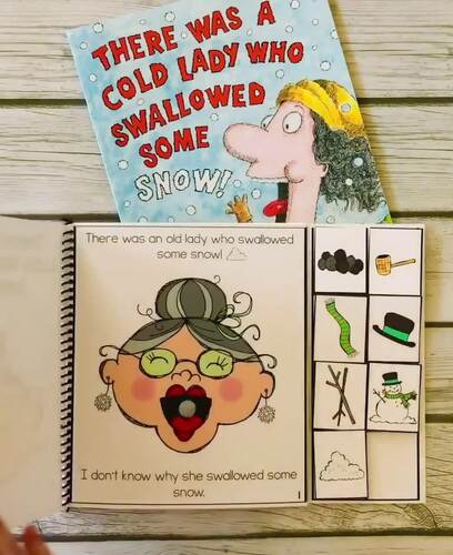 There Was an Old Lady Who Swallowed Some Snow Interactive Adapted Book