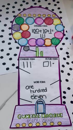Gumball Math Place Value Craft by The Teaching Diva Corner | TPT