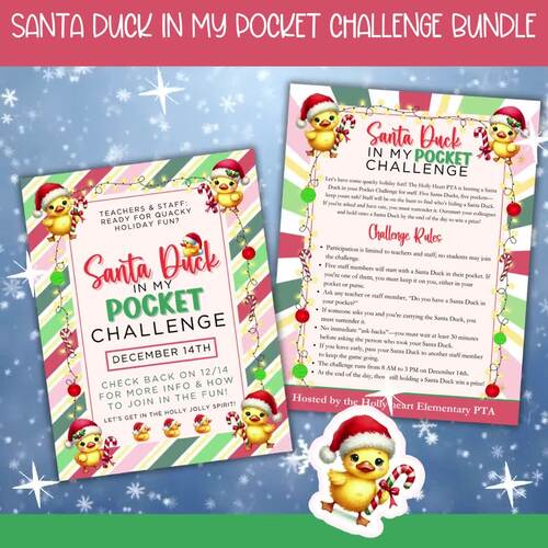 Holiday Christmas Teacher Appreciation Flyer Template, Santa Duck in ...