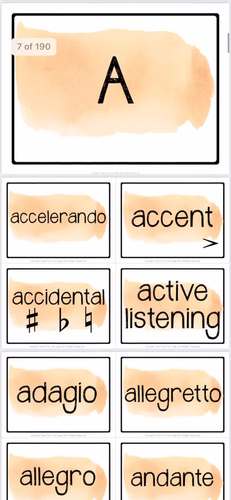 Music Word Wall - Watercolor Decor (Alphabetical) by Teach From The Stage