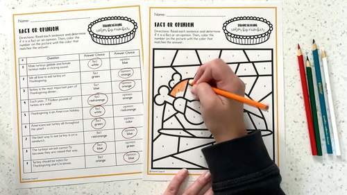Thanksgiving ELA Color by Number Activity - Printable Coloring Pages